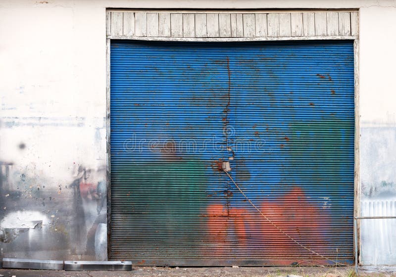 Background Texture with Grunge Blue Metal Gate Stock Image - Image of ...