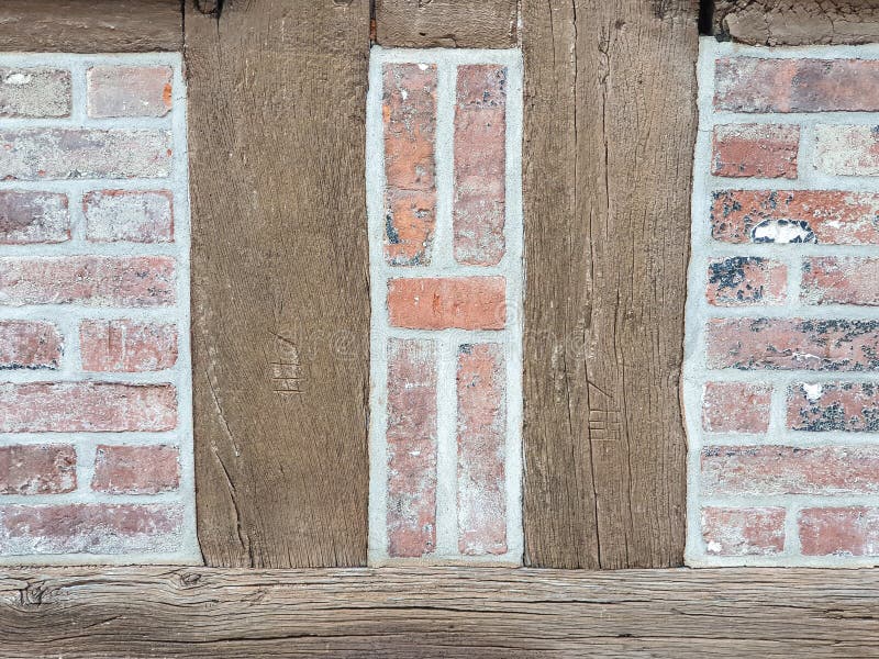 Background Texture Half Timbered House and a Brick Wall Stock Image ...