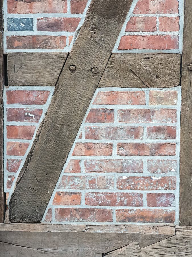 Background Texture Half Timbered House and a Brick Wall Stock Photo ...