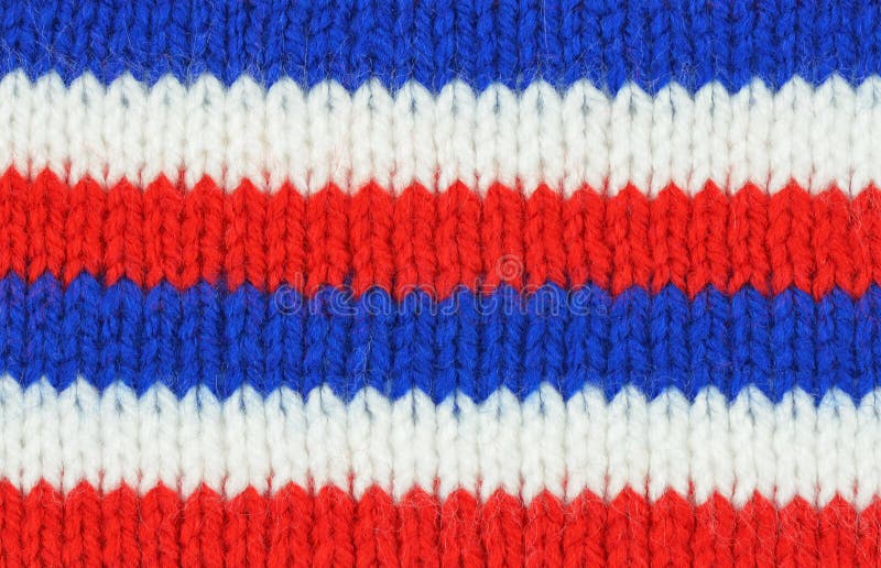 Knitted Red White and Blue Texture Stock Photo - Image of stripes ...
