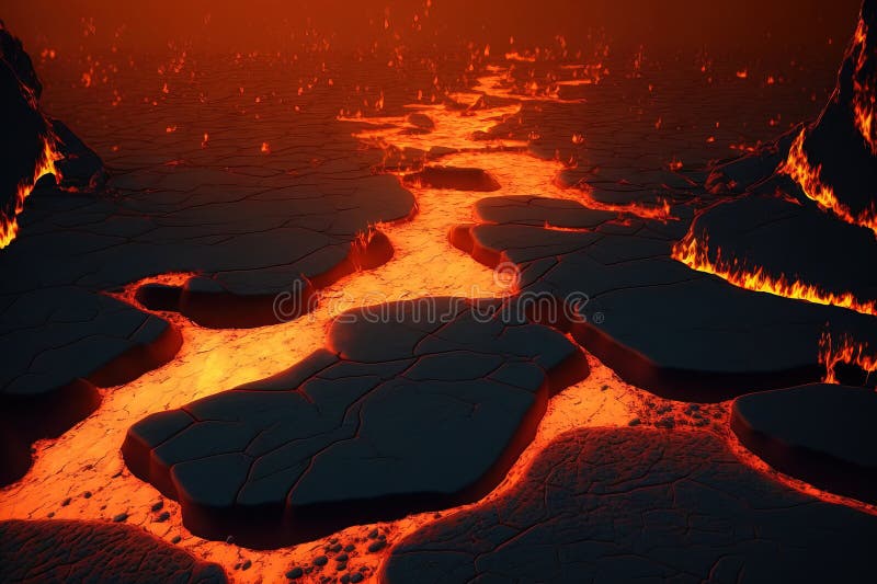 Background Texture of Molten Lava. the Armageddon or Hell Concept in ...