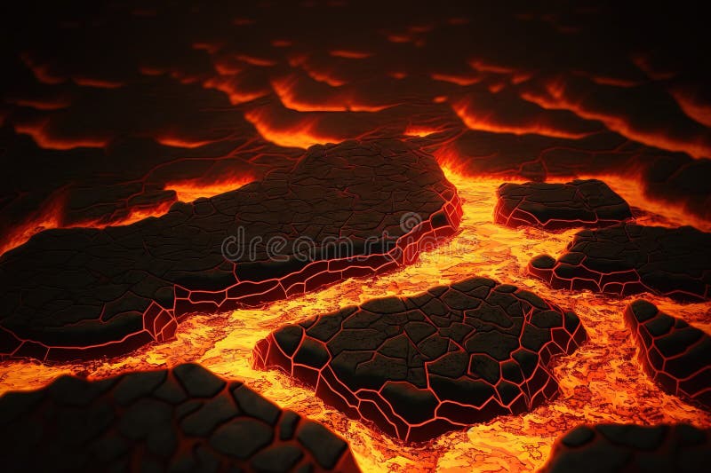 Background Texture of Molten Lava. the Armageddon or Hell Concept in ...