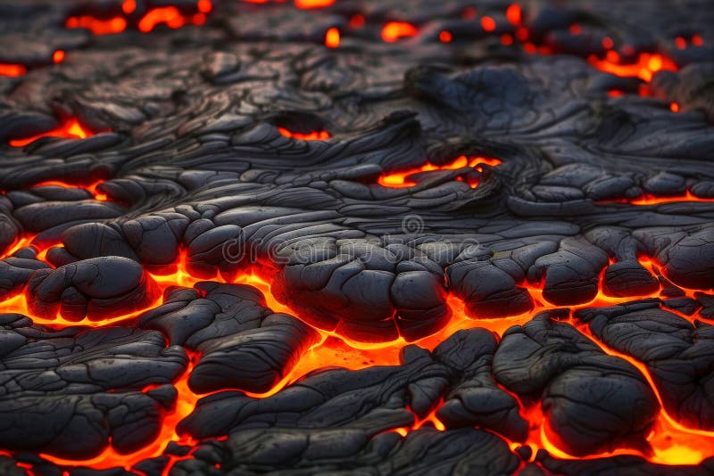 Background with Texture of Molten Stone, Lava and Black Stones. Fire ...