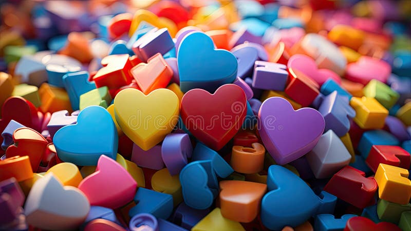 Background Texture of Multi-colored Love Hearts, Valentine S Day ...