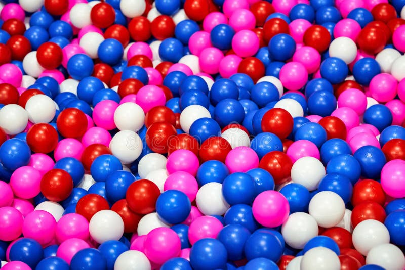 Background Texture of Multi-colored Plastic Balls on Playground. Dry ...