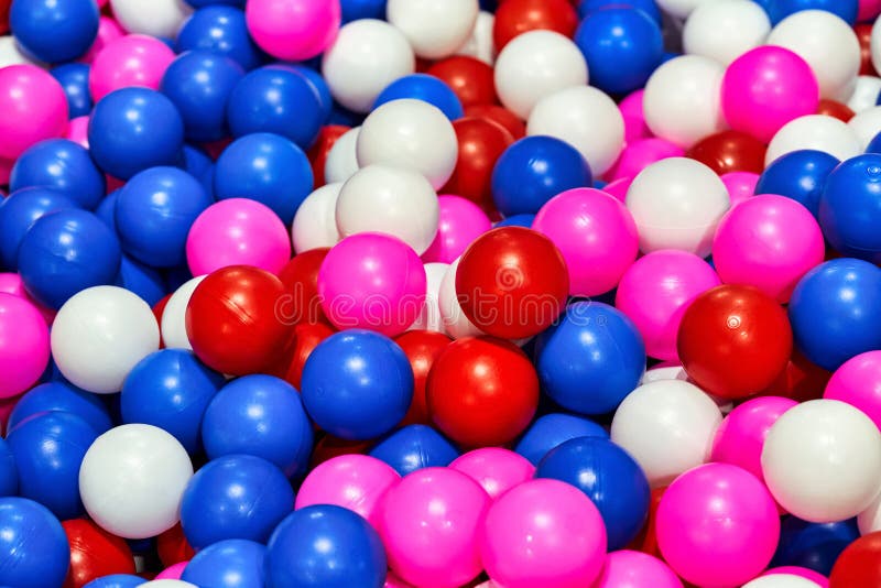 Background Texture of Multi-colored Plastic Balls on Playground. Dry ...