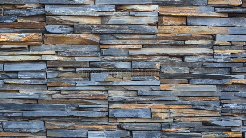Background and Texture of Multicolor Cladding Stone Slate Wall in Loft ...