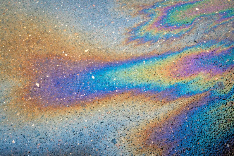 Background Texture of Oil Spill on Dark Asphalt, Parking Lot Stock ...