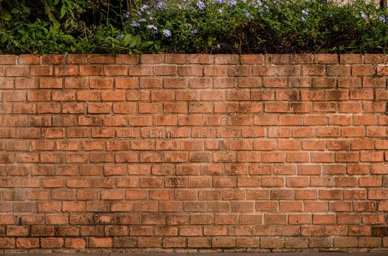 Background and Texture of Old Decorative Red Brick Wall Fence on ...