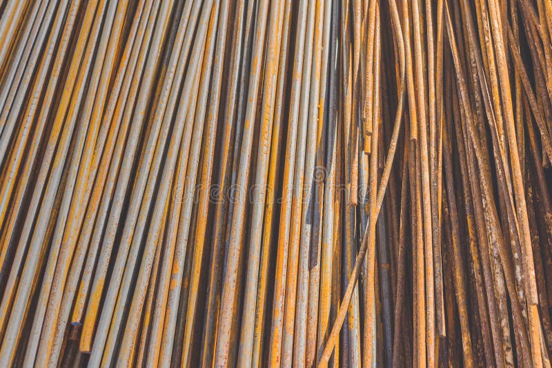 Background Texture of Old Rusty Steel Bars Construction Materials Stock ...