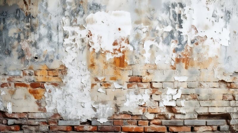 Background, Texture of Old White Wall. a Worn Brick Wall Stock ...
