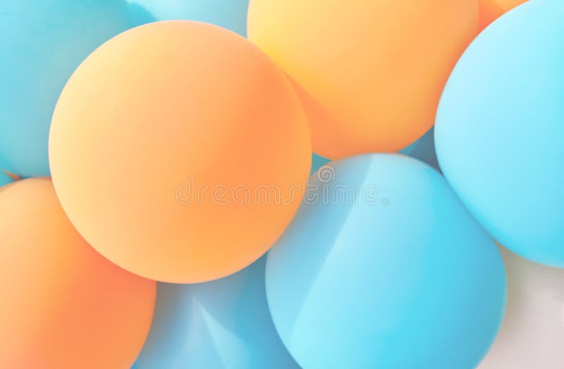 Background and Texture of Orange and Blue Balloons Stock Image - Image ...