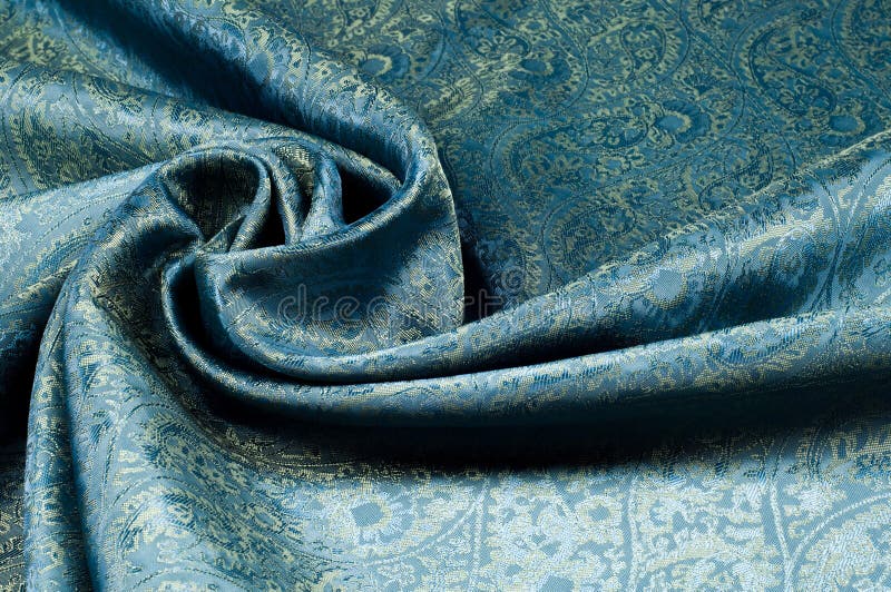Background Texture, Pattern. Blue Paisley Silk Chiffon Mod Fabric by ...