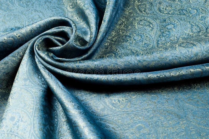 Background Texture, Pattern. Blue Paisley Silk Chiffon Mod Fabric by ...