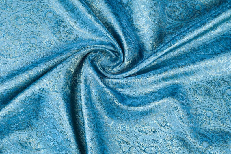 Background Texture, Pattern. Blue Paisley Silk Chiffon Mod Fabric by ...