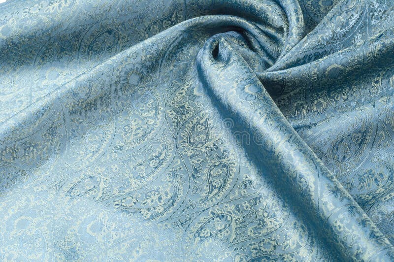 Background Texture, Pattern. Blue Paisley Silk Chiffon Mod Fabric by ...