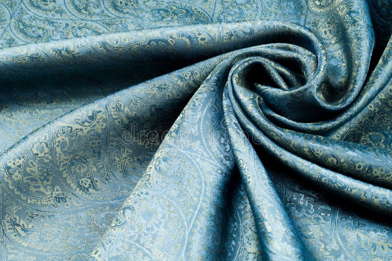 Background Texture, Pattern. Blue Paisley Silk Chiffon Mod Fabric by ...
