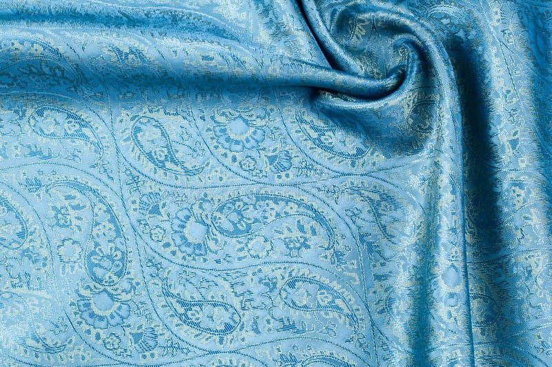 Background Texture, Pattern. Blue Paisley Silk Chiffon Mod Fabric by ...