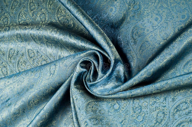 Background Texture, Pattern. Blue Paisley Silk Chiffon Mod Fabric by ...