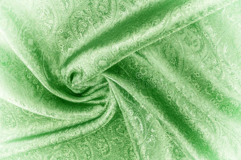 Background Texture, Pattern. Paisley Silk Green Jacquard is a Co Stock ...
