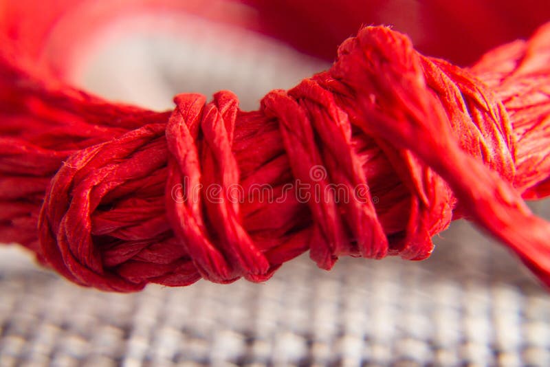 Background Texture of Red Rope with Knot. Concept and Design Stock ...