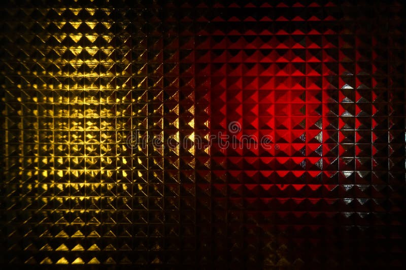 Background Texture of Red and Yellow Light on Glass Window with Square ...