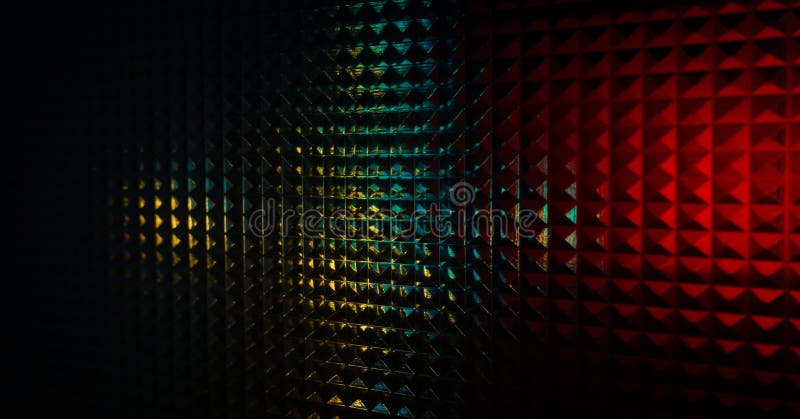 Background Texture of Red and Yellow Light on Glass Window with Square ...