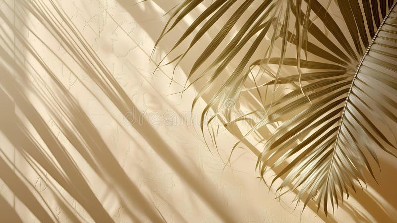 Background Texture: Reflection of Palm Tree Branches. Shadows of Palm ...