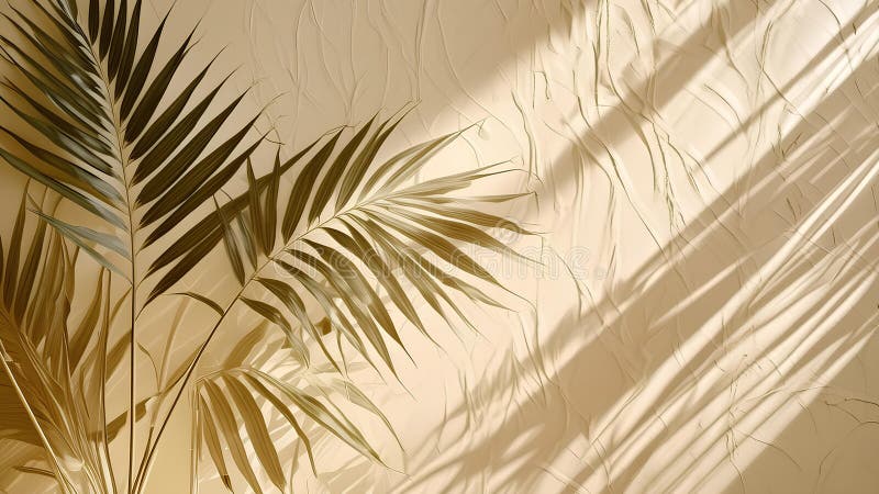 Background Texture: Reflection of Palm Tree Branches. Shadows of Palm ...