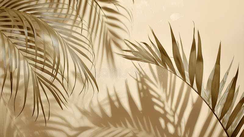 Background Texture: Reflection of Palm Tree Branches. Shadows of Palm ...