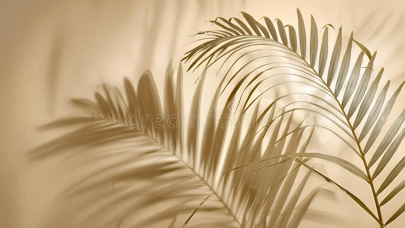 Background Texture: Reflection of Palm Tree Branches. Shadows of Palm ...