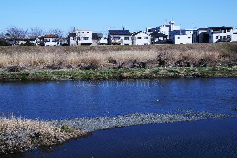 Riverside scenery of Japan stock photo. Image of riverside - 108915654