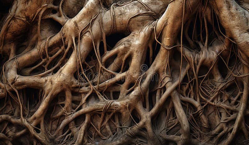 Background with the Texture of the Roots of a Large Tree. AI Generated ...