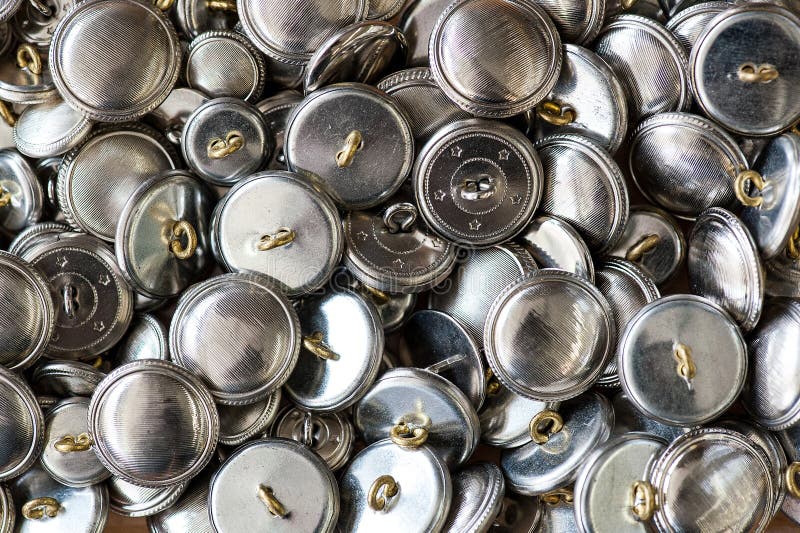 Background Texture of Round Silver Metal Buttons Stock Photo - Image of ...