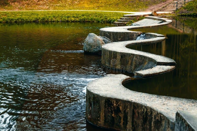 Background Texture of Running Water in the River Dam in Summer Stock ...