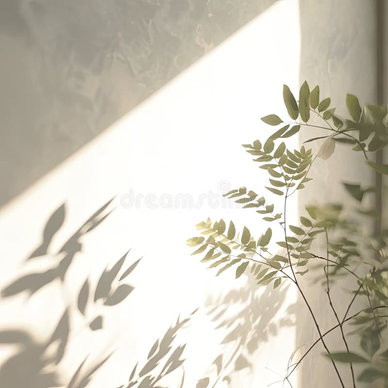Background Texture,Shadow of Tree and Green Tree Branches on a Concrete ...