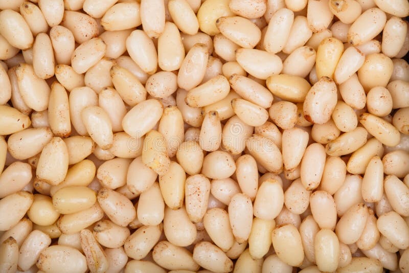 Background Texture of Shelled Pine Nuts. Stock Photo - Image of detail ...
