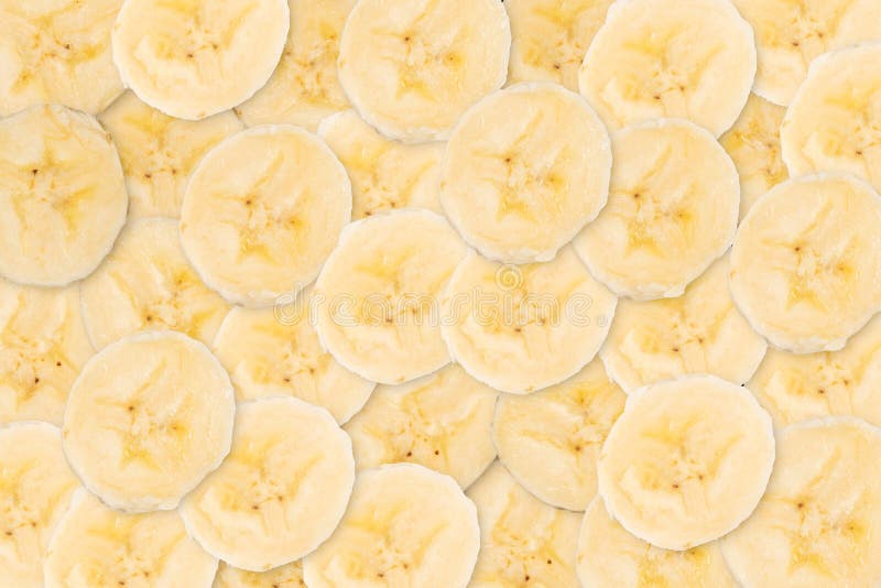 Background Texture of Sliced Banana Pieces Stock Photo - Image of ...