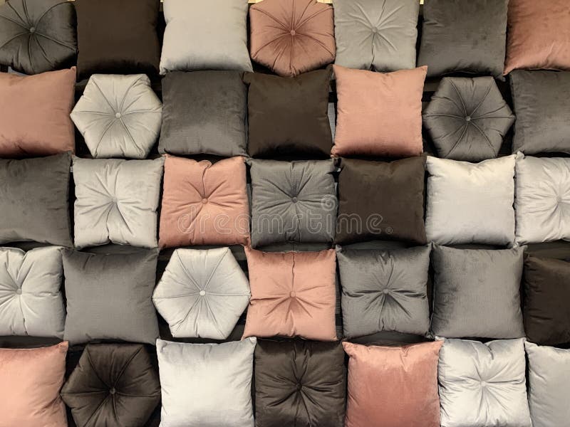 Background Texture: Small Sleeping Pillows. Soft Pillows for Wall Decor ...