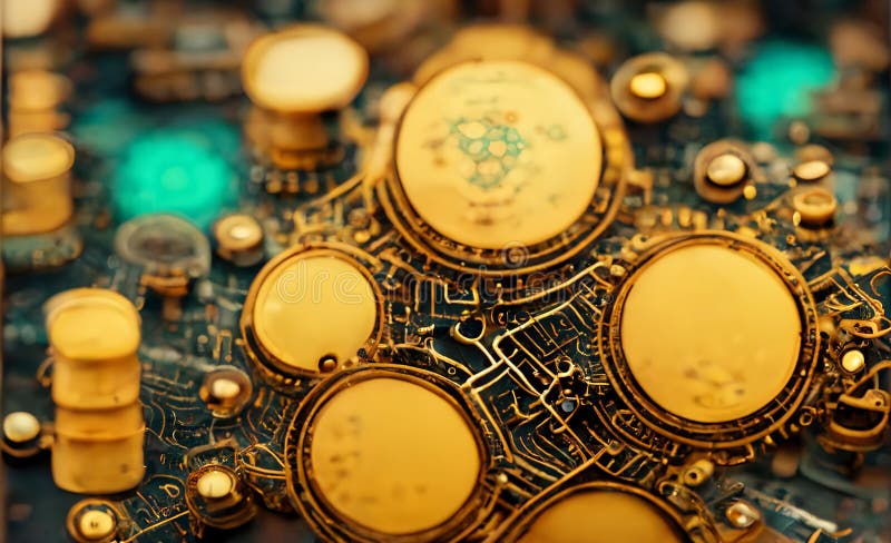 Background Texture of a Steampunk Style Circuit Board Stock ...