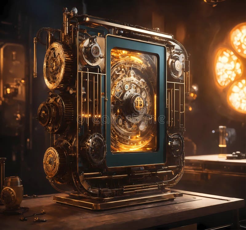 Background Texture of a Steampunk Style Circuit Board with Gold and ...