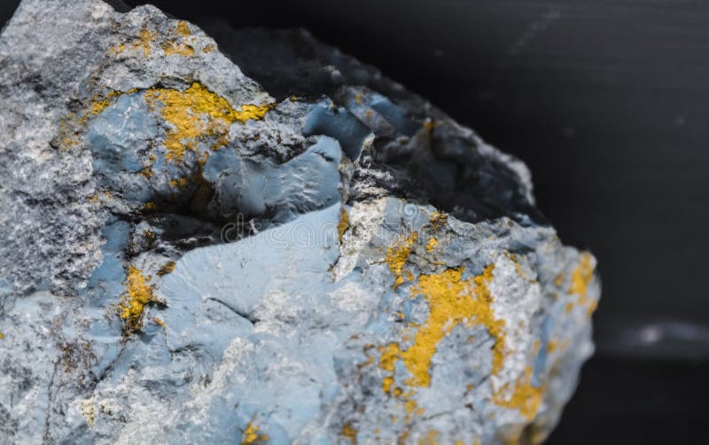Background or Texture from a Stone in a Section with a Blue and Yellow ...