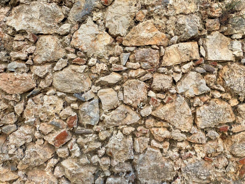 Background, Texture, Stone Wall of Round Stones Cobblestones Bricks ...