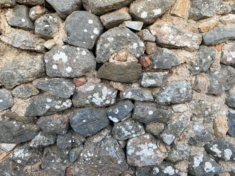 Background, Texture, Stone Wall of Round Stones Cobblestones Bricks ...