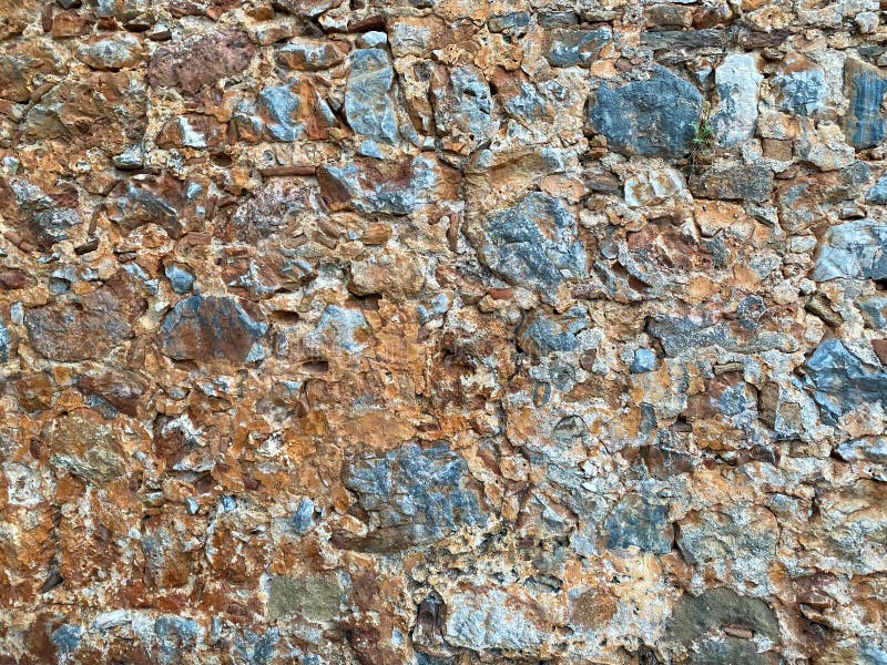 Background, Texture, Stone Wall of Round Stones Cobblestones Bricks ...