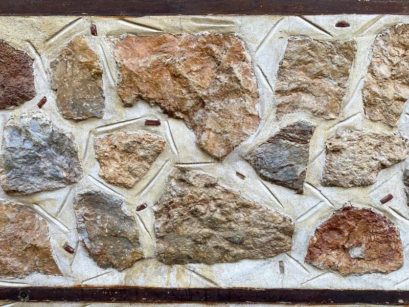 Background, Texture, Stone Wall of Round Stones Cobblestones Bricks ...