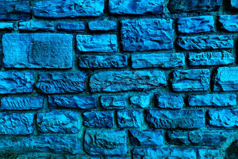 Background and Texture of Stone Wall Surface in Blue Color Stock Image ...