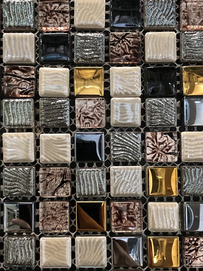 Background, Texture Tile Mosaic Black and Brown Stock Image - Image of ...