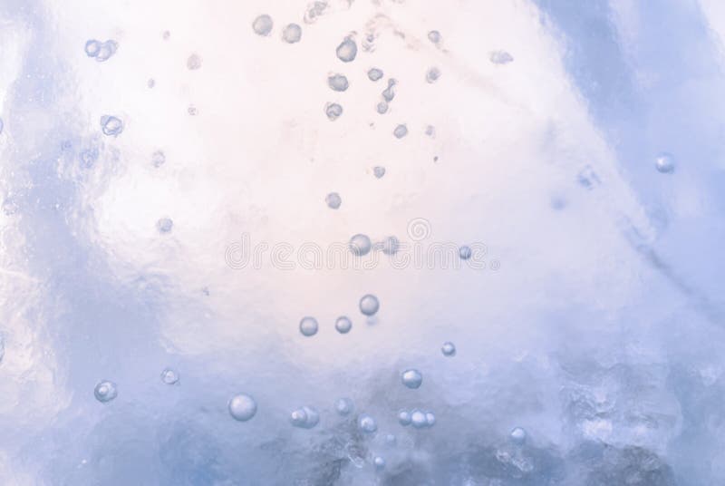 Background: Translucent Blue Ice Surface with Bubbles Stock Image ...