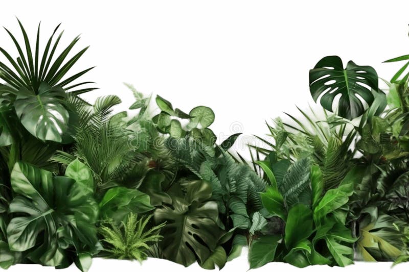 Background Texture with Tropical Houseplants: Isolated on Transparent ...